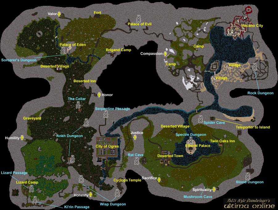 Ultima Online: Third Dawn - Ilshenar World Map (Large)